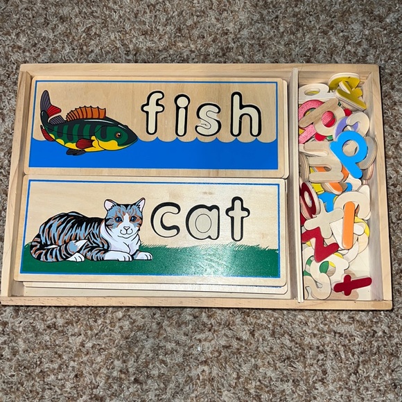 Toys | Melissa Doug See Spell Wooden Spelling Puzzles | Poshmark